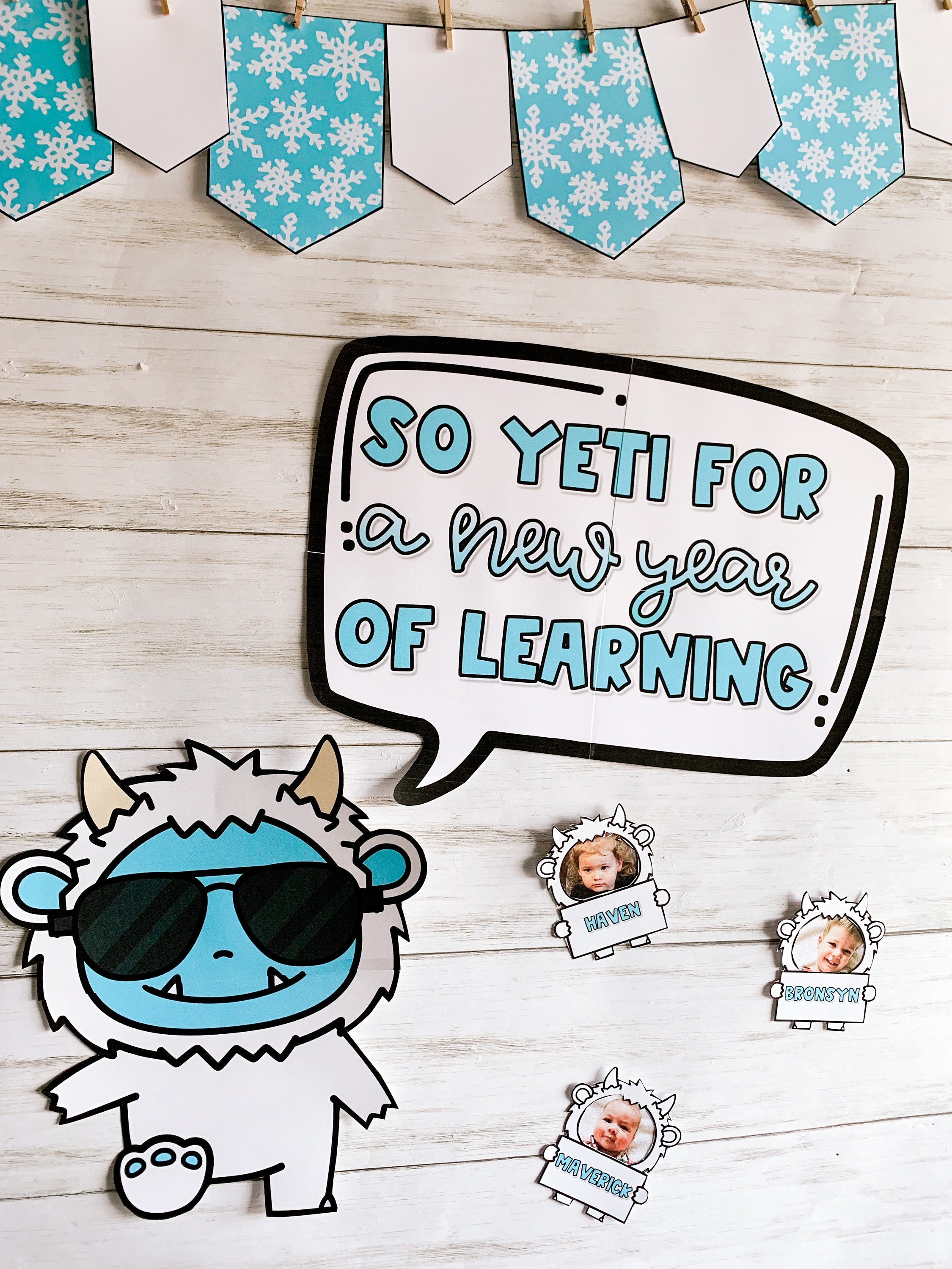 January Bulletin Board Yeti New Years Bulletin Board Kit | Etsy