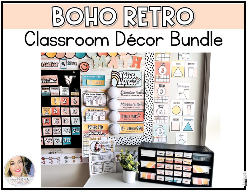 Retro Boho Classroom Decor Bundle - Etsy