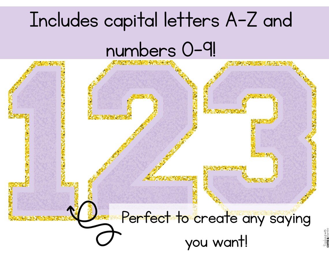 Varsity Letters | Light Purple | Varsity Letter PNG Alphabet | Bulletin ...