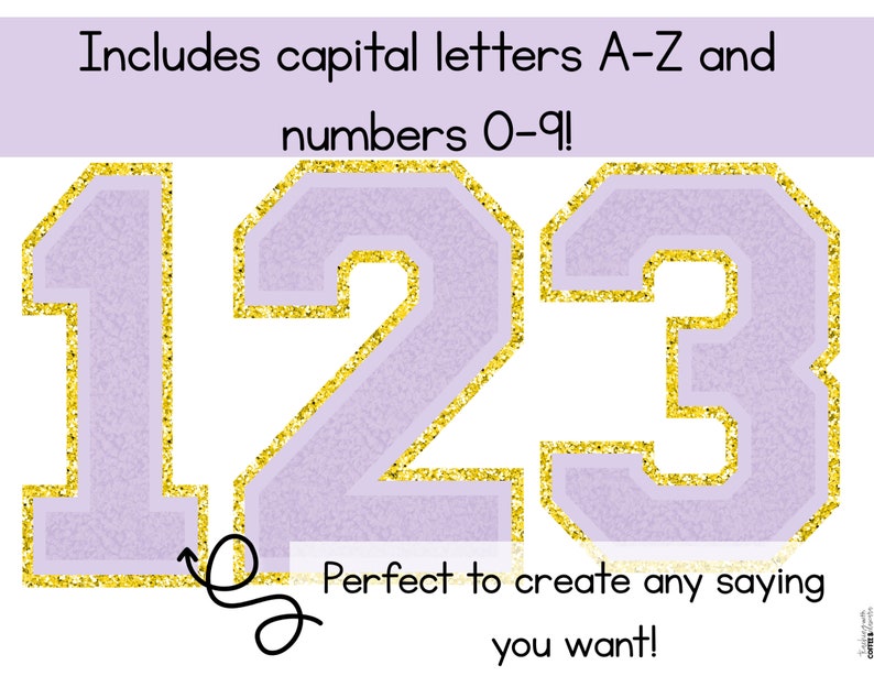 Varsity Letters Light Purple Varsity Letter PNG Alphabet - Etsy