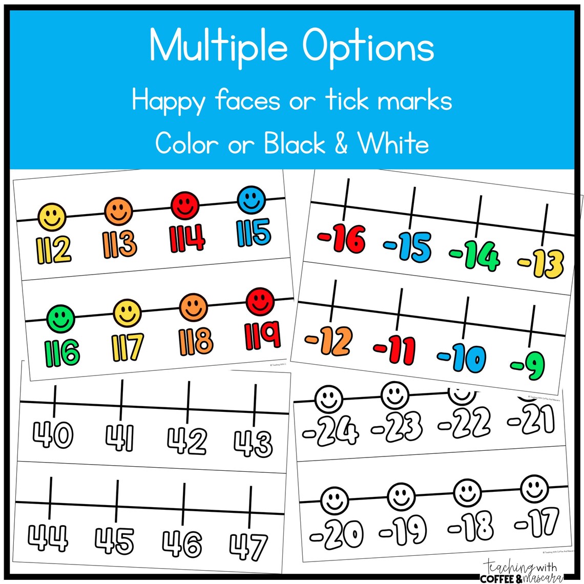 Rainbow Number Line Math Wall Homeschool Decor Happy - Etsy