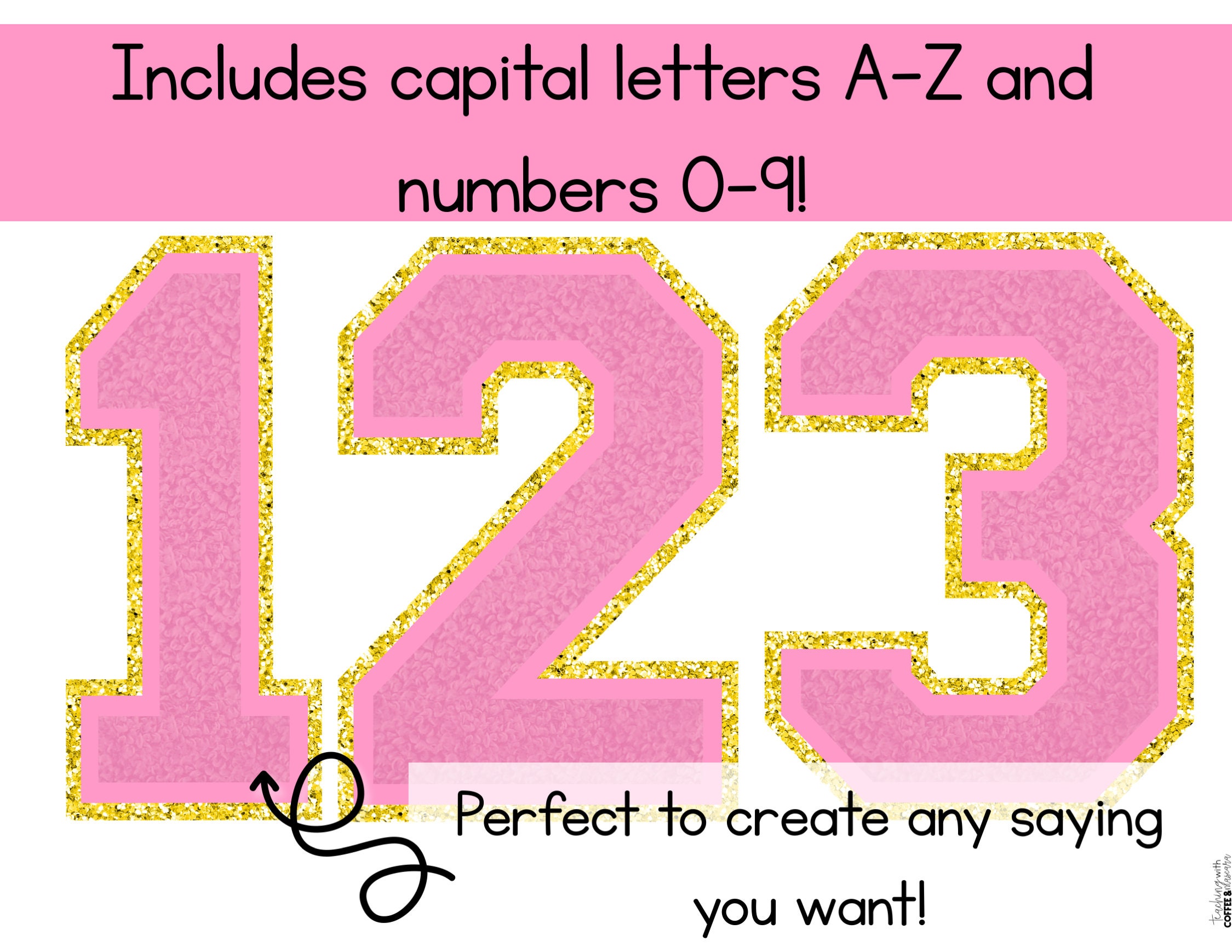 Pink Varsity Patch Letters Pngs | Chenille Letter PNGS | Pink Bulletin ...