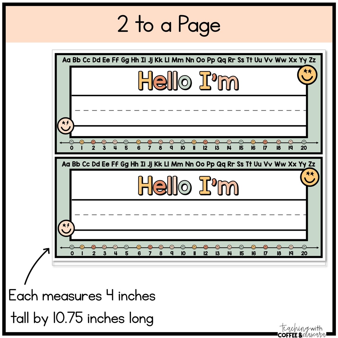 Desk Name Tags Boho Retro Editable Name Plates Boho - Etsy