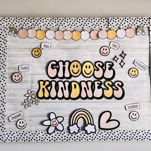 Kindness Bulletin Board | Boho Classroom Decor | Choose Kindness ...
