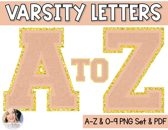 Varsity Letters Boho Pink Varsity Letter PNG Alphabet - Etsy