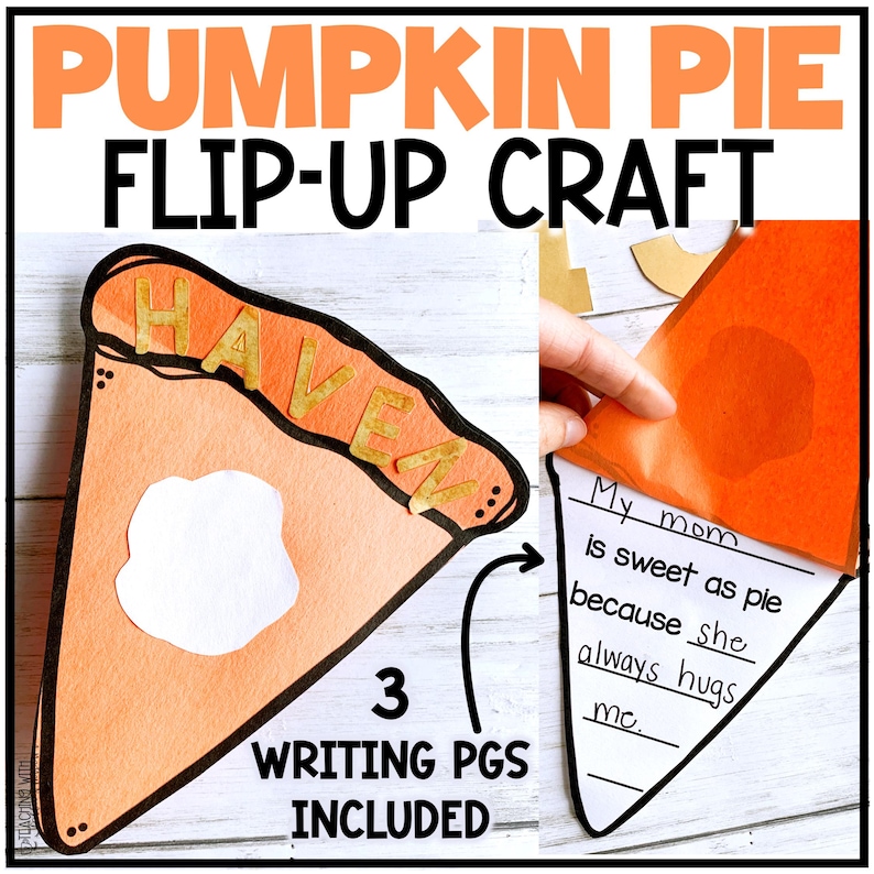 Thanksgiving Craft for Kids | Personalized Pumpkin Pie Craft - Etsy