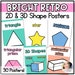 2d and 3d Shape Posters Retro Bright Rainbow Groovy Retro Classroom ...