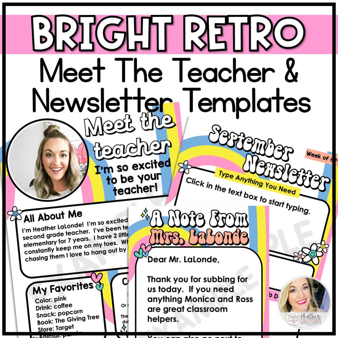 Meet the Teacher, Newsletter, and Note Templates - Editable | Rainbow ...