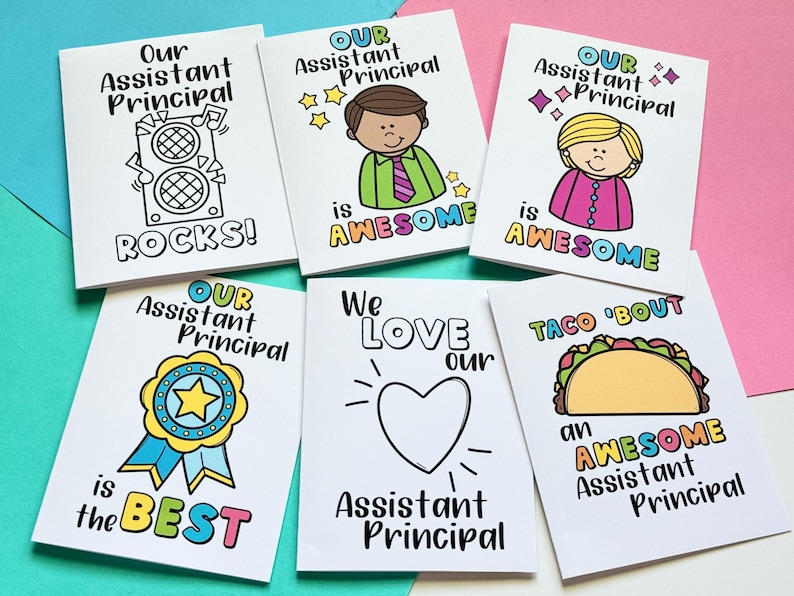 Assistant Principal Appreciation Cards – Printable Thank You Notes (PDF ...