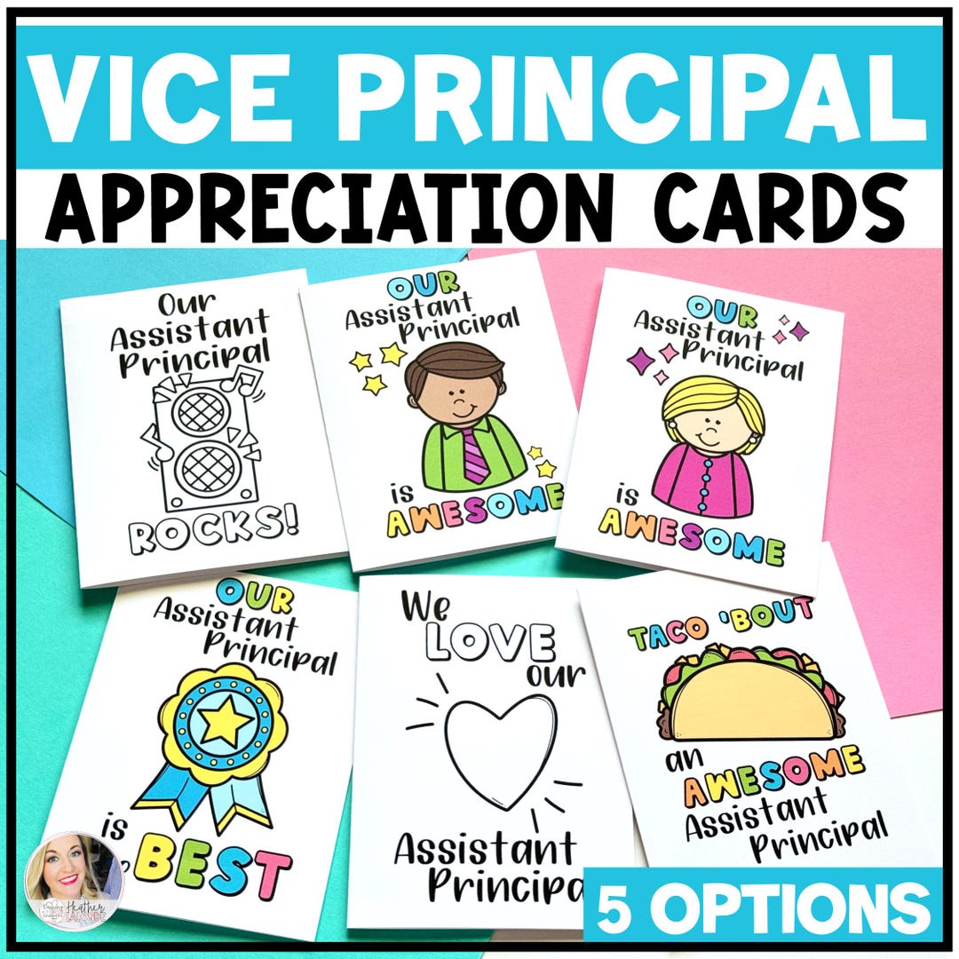 Assistant Principal Appreciation Cards – Printable Thank You Notes (PDF ...