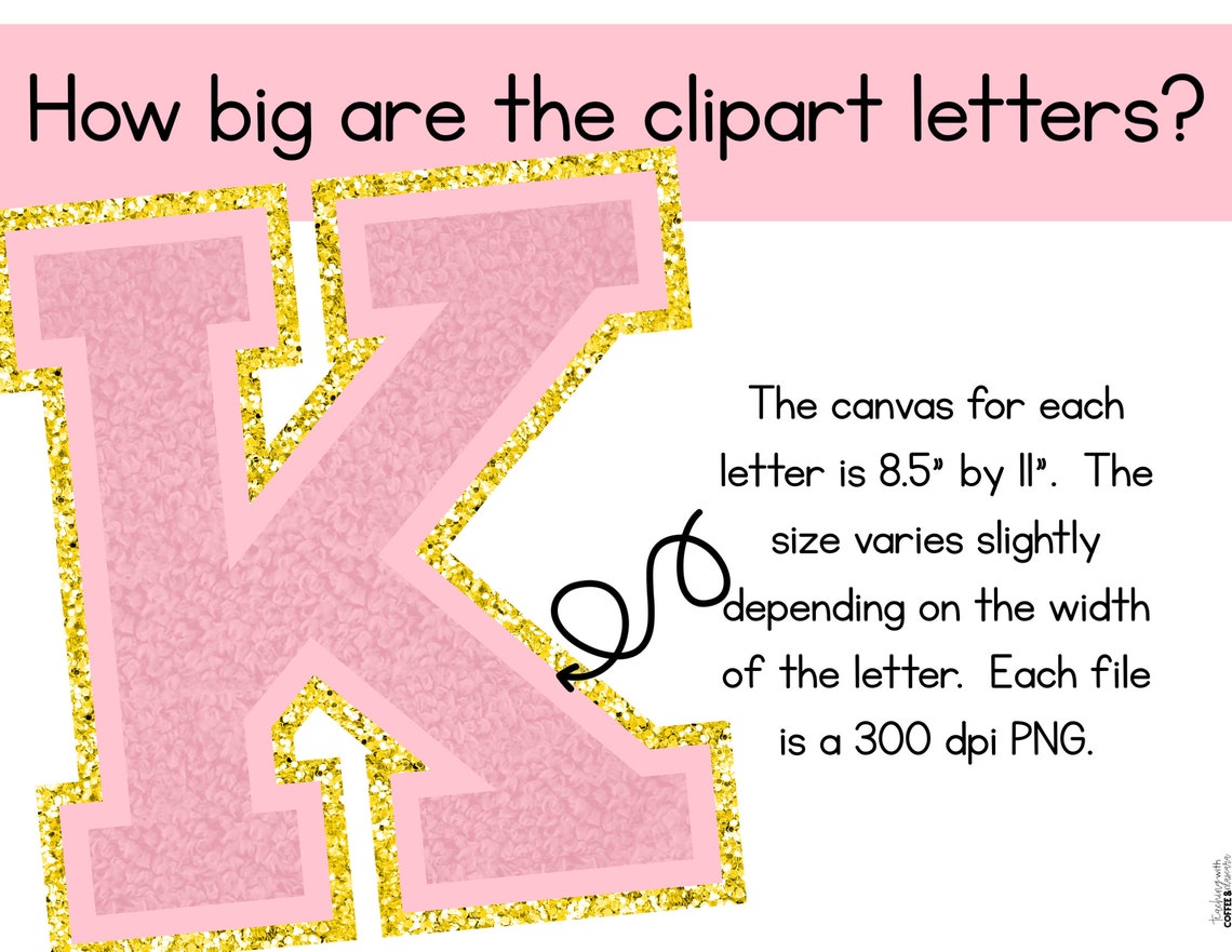 Varsity Letters | Light Pink | Varsity Letter PNG Alphabet | Bulletin ...