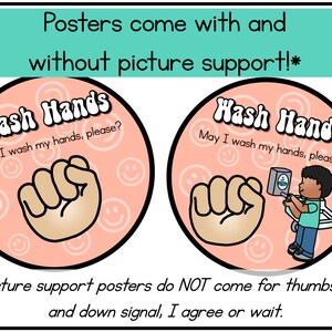 Hand Signal Posters | Retro Classroom Decor | Classroom Printable ...