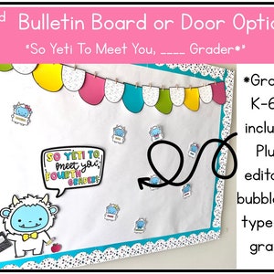 Back to School Bulletin Board | Yeti New Year Bulletin Board WITH ...