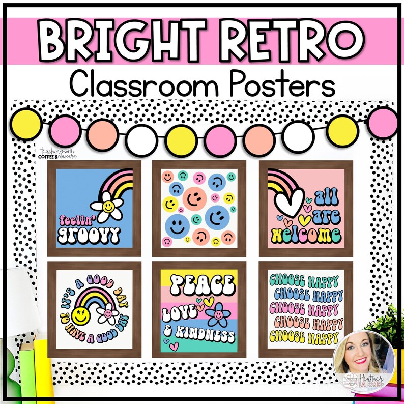 Retro Classroom Decor Classroom Printable Posters Bright - Etsy