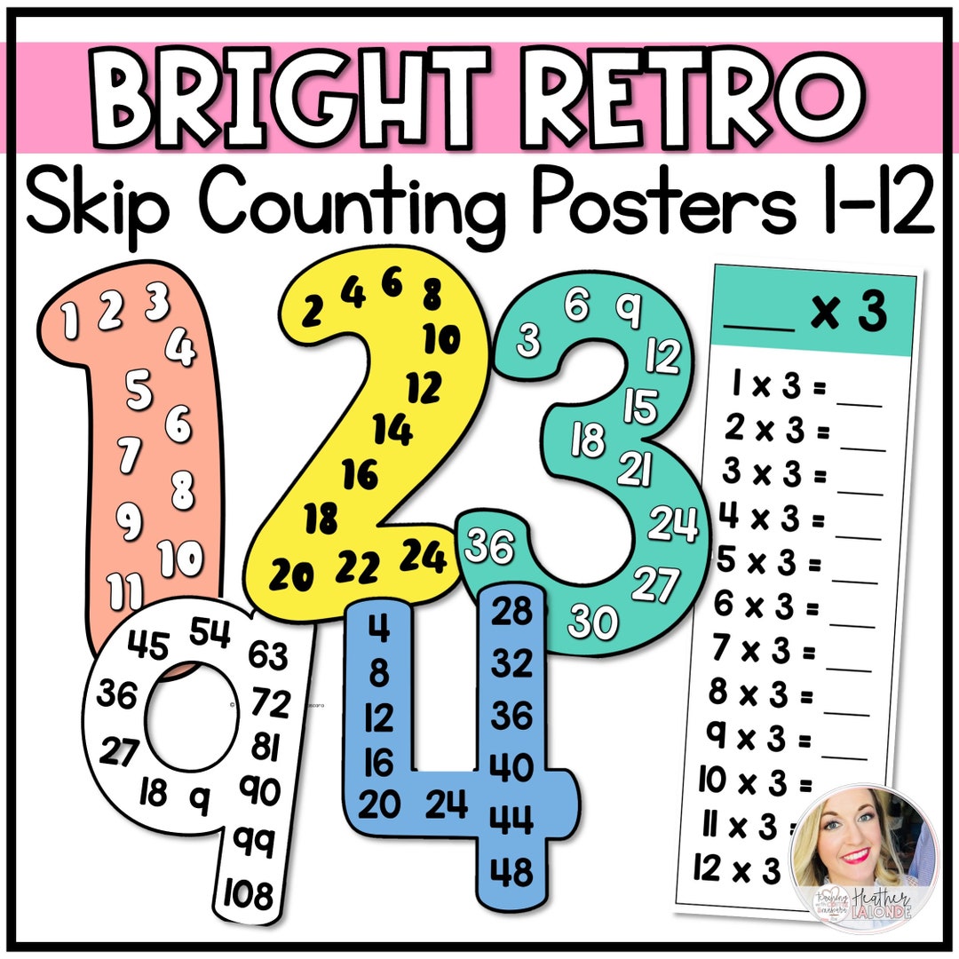 Skip Counting Posters Retro Classroom Decor Classroom - Etsy