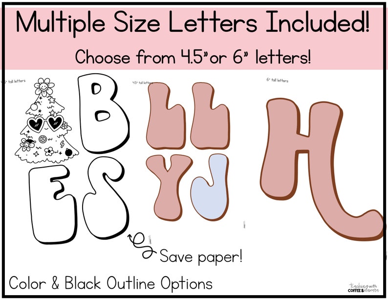 Retro Christmas Bulletin Board or Door Kit | Boho Groovy Classroom ...