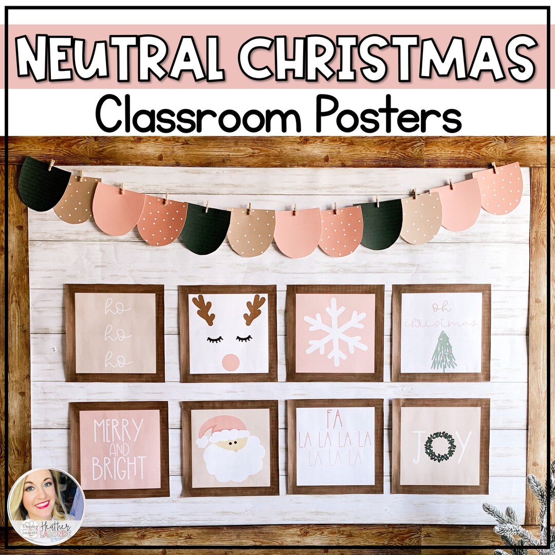 Easy Christmas Bulletin Board Decorations | Neutral Christmas Posters ...