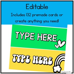 Rainbow Classroom Daily Visual Schedule Cards Editable | Primary ...