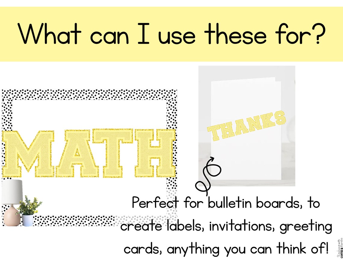 Varsity Letters Yellow Varsity Letter PNG Alphabet - Etsy