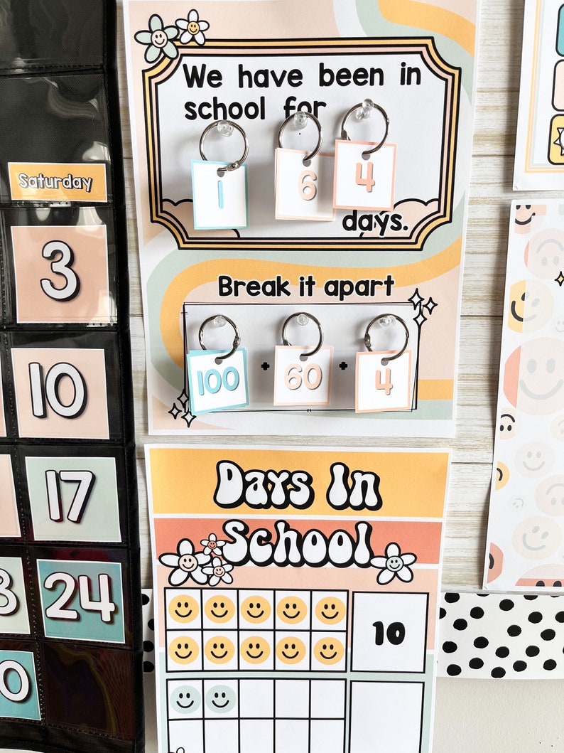 Boho Days in School Set | Days in School Ten Frames | Math Wall ...