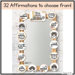 Affirmation Station | Boho Rainbow Positive Affirmations Mirror | Retro ...