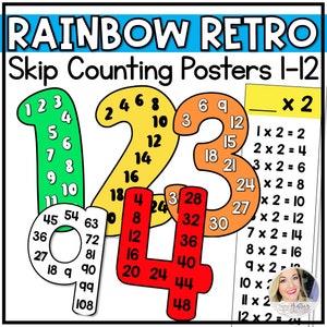 Skip Counting Posters | Retro Rainbow Classroom Decor | Classroom ...