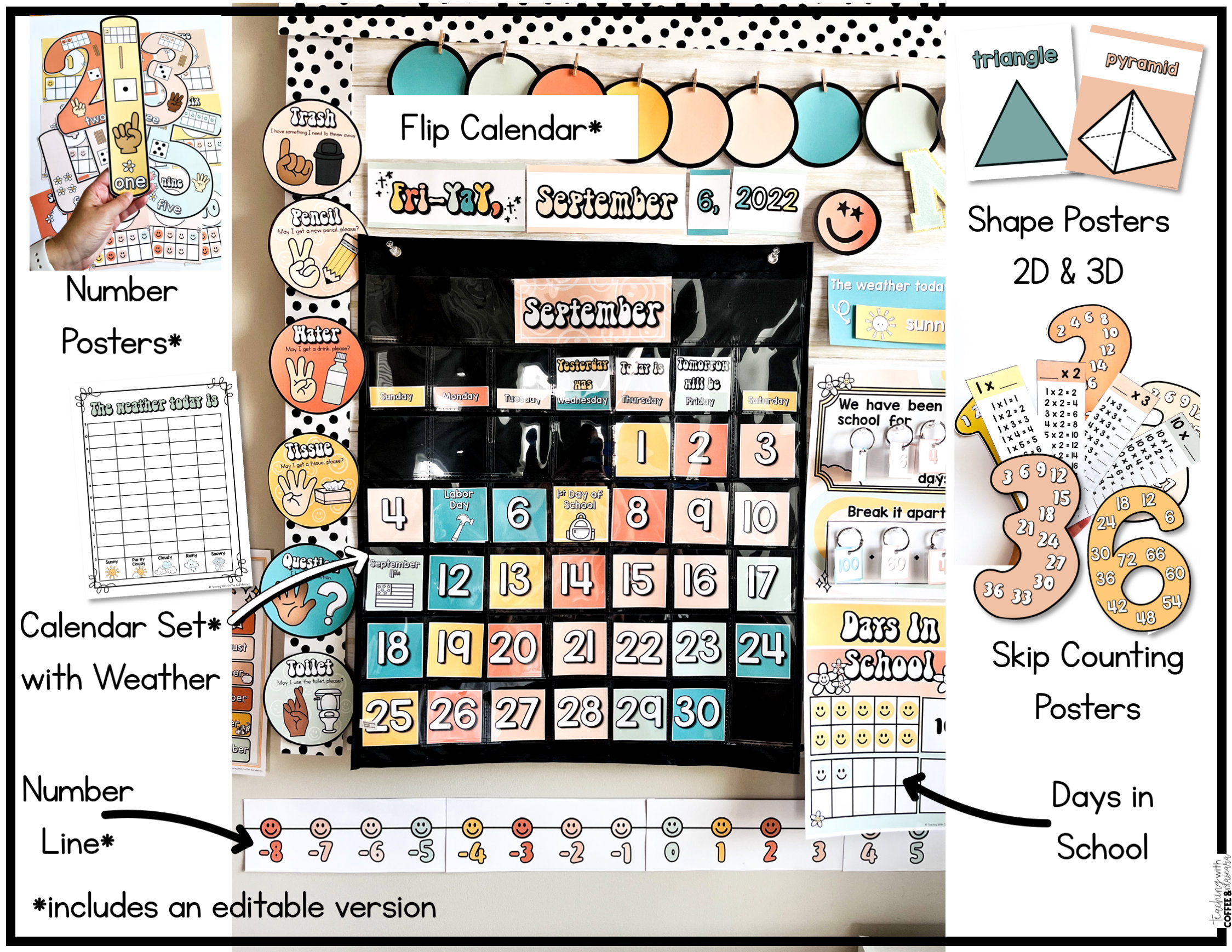 Retro Boho Classroom Decor Bundle - Etsy