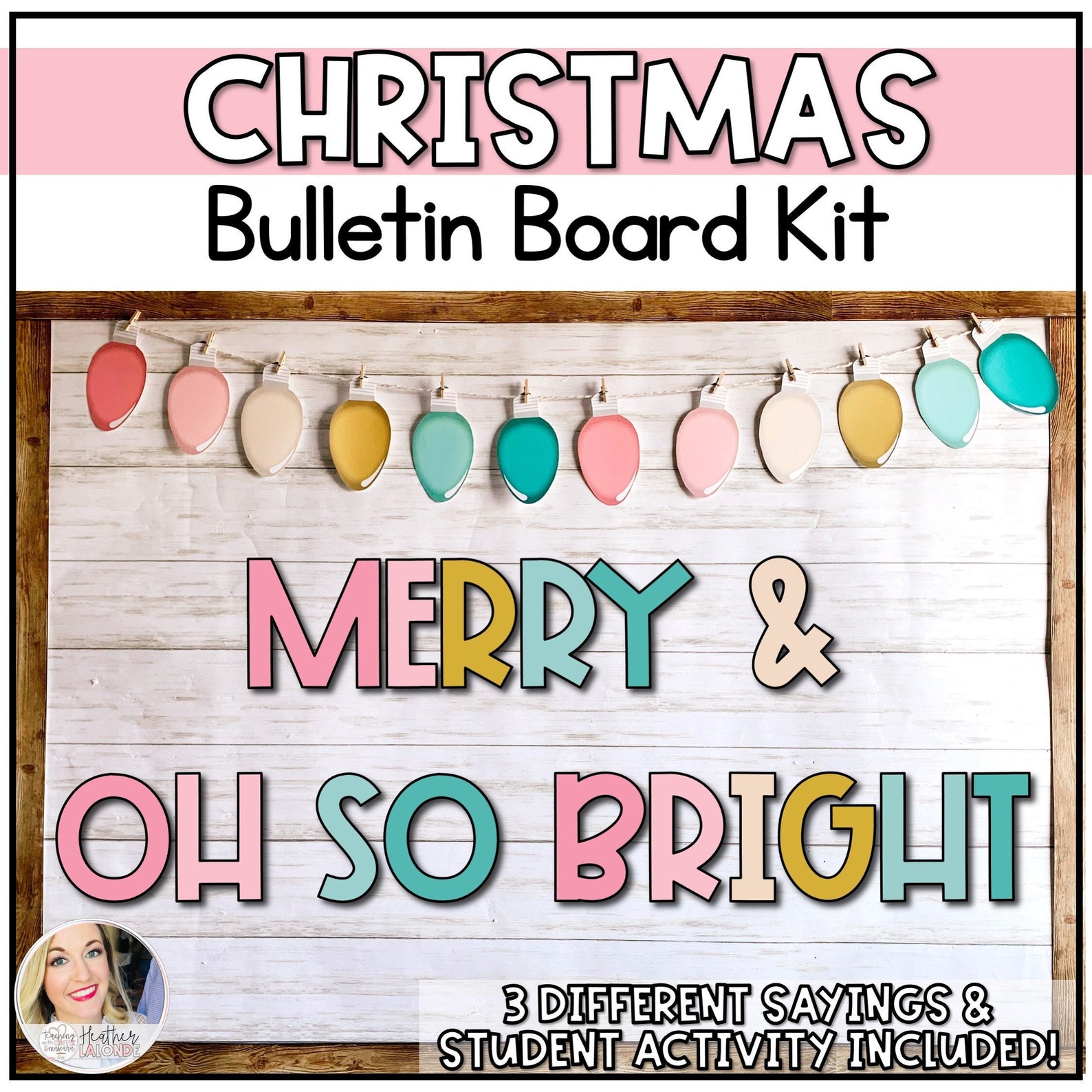 Christmas Bulletin Board or Door Kit Merry & Oh so Bright - Etsy