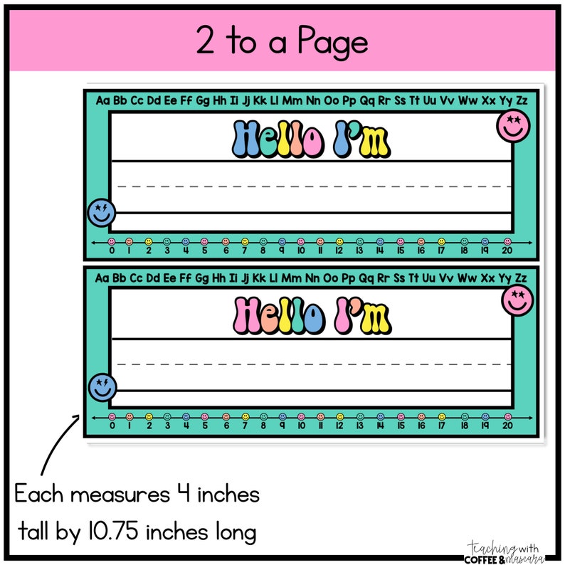 Desk Name Tags Bright Retro | Editable Name Plates | Rainbow Classroom ...