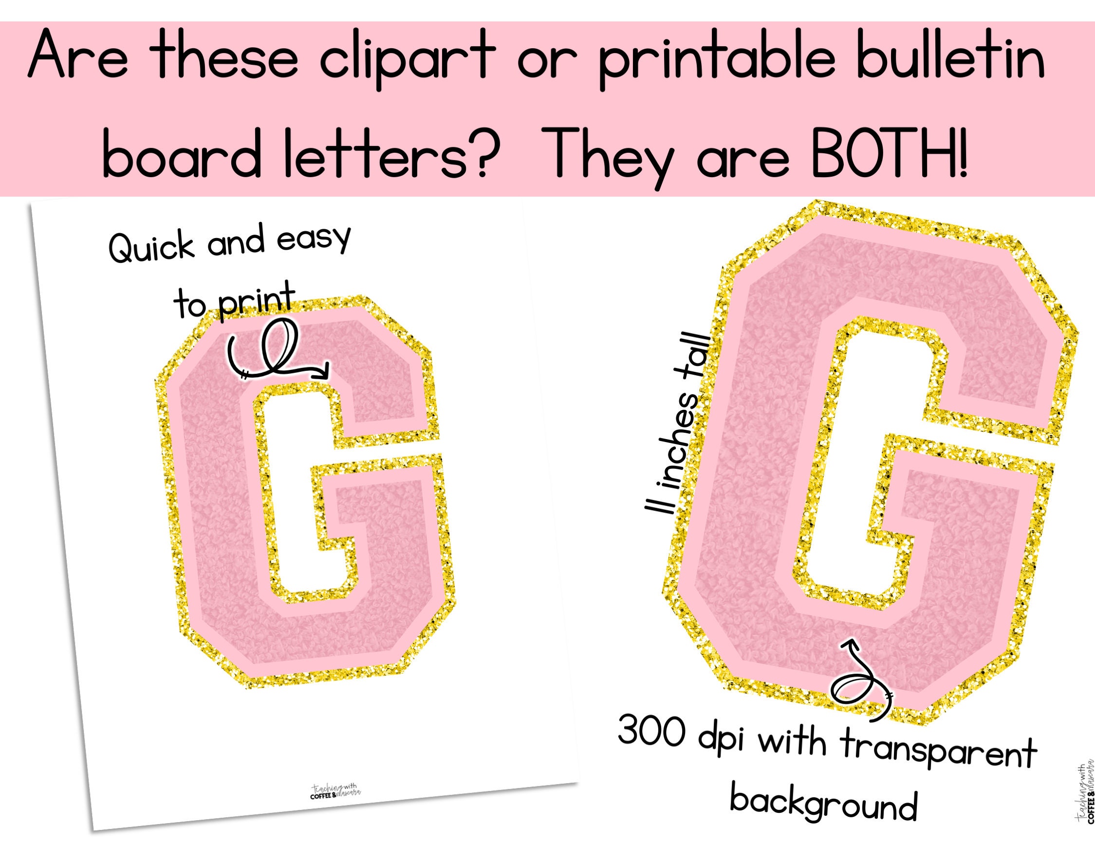 Varsity Letters | Light Pink | Varsity Letter PNG Alphabet | Bulletin ...