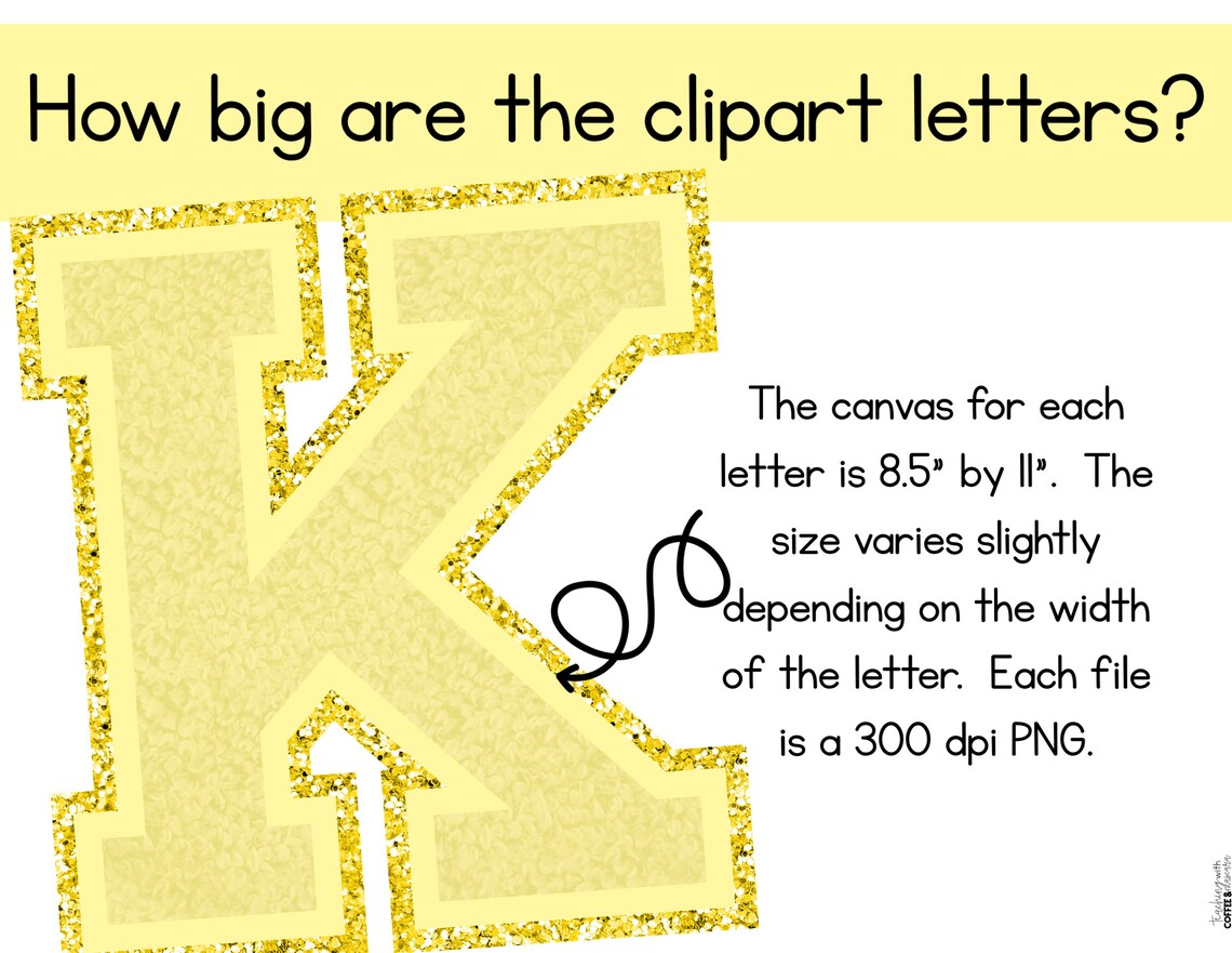 Varsity Letters Yellow Varsity Letter PNG Alphabet - Etsy