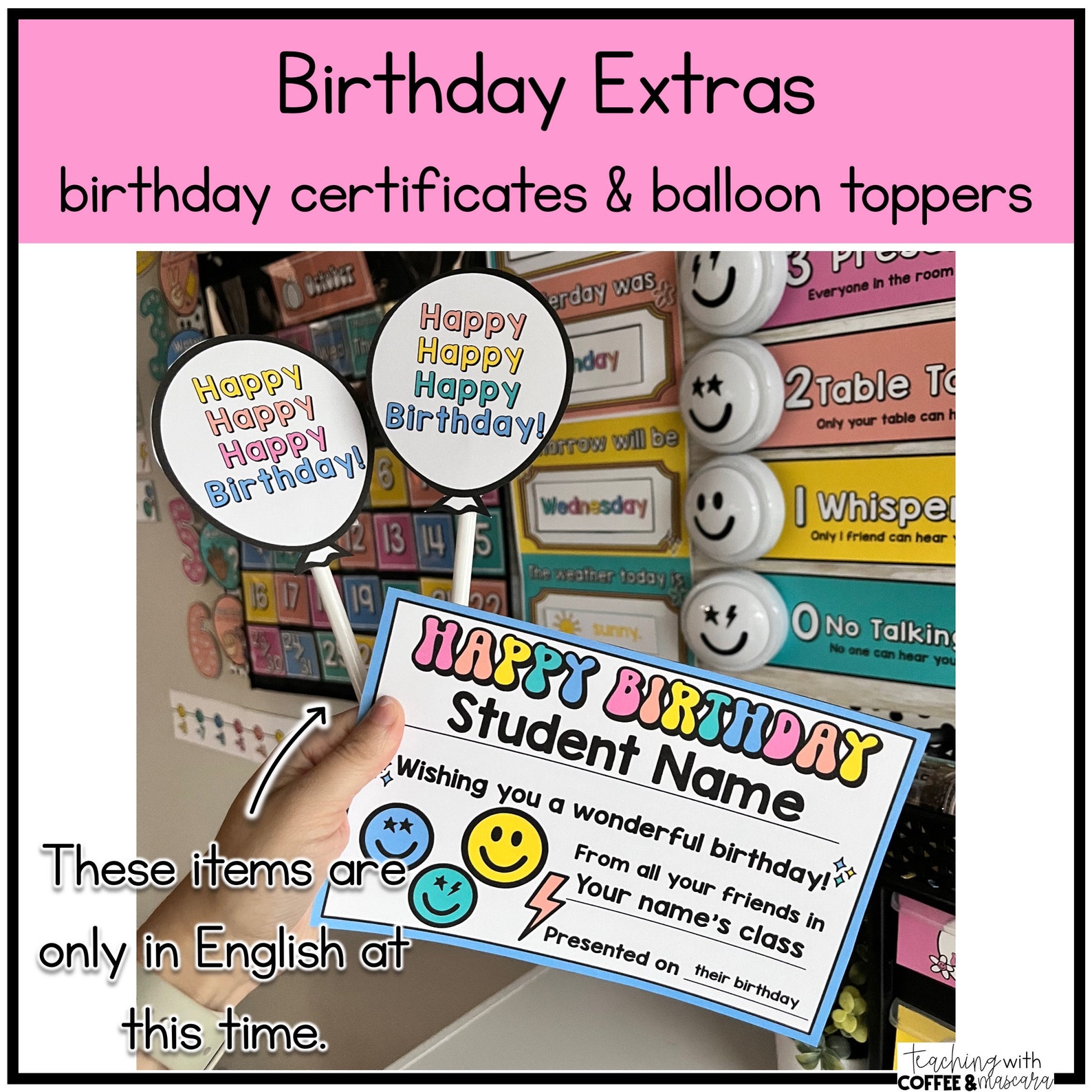 Retro Classroom Decor Birthday Display Bright Rainbow - Etsy