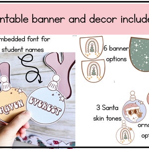 Retro Christmas Bulletin Board or Door Kit | Boho Groovy Classroom ...