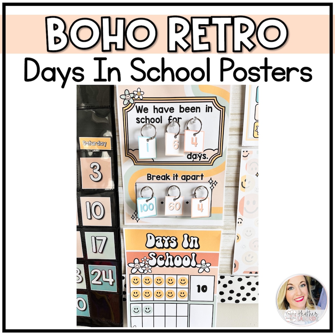Boho Days in School Set | Days in School Ten Frames | Math Wall ...