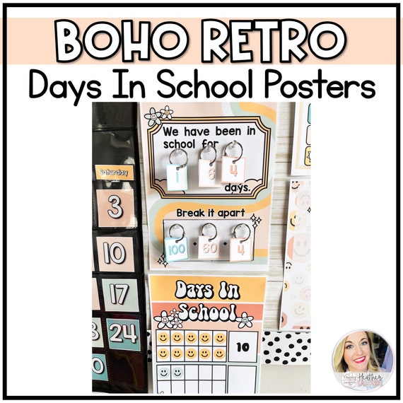 Boho Days in School Set Days in School Ten Frames Math - Etsy