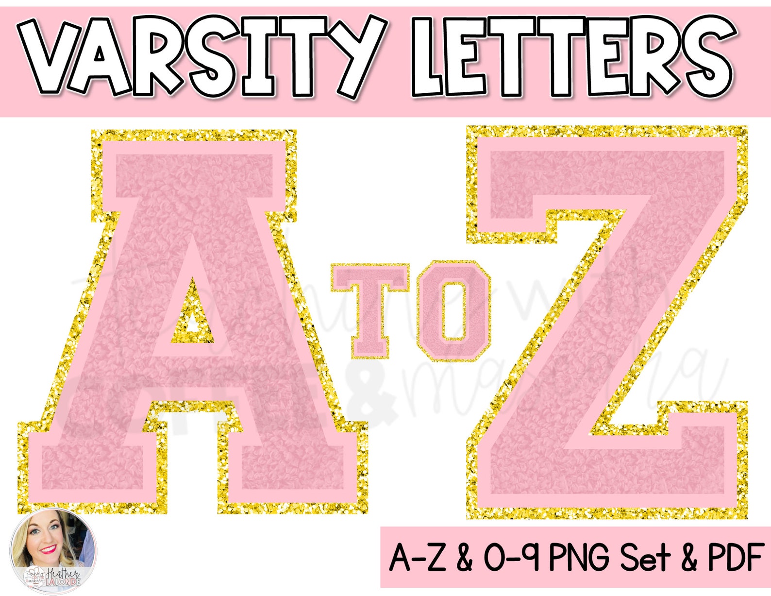 Varsity Letters Light Pink Varsity Letter PNG Alphabet - Etsy