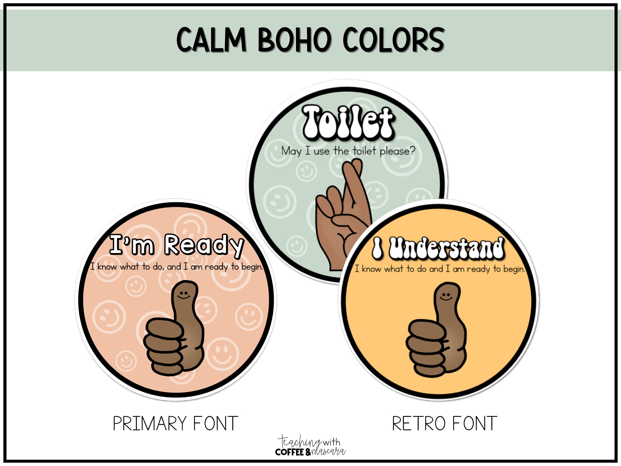 Hand Signal Posters | Boho Classroom Decor | Classroom Printable ...