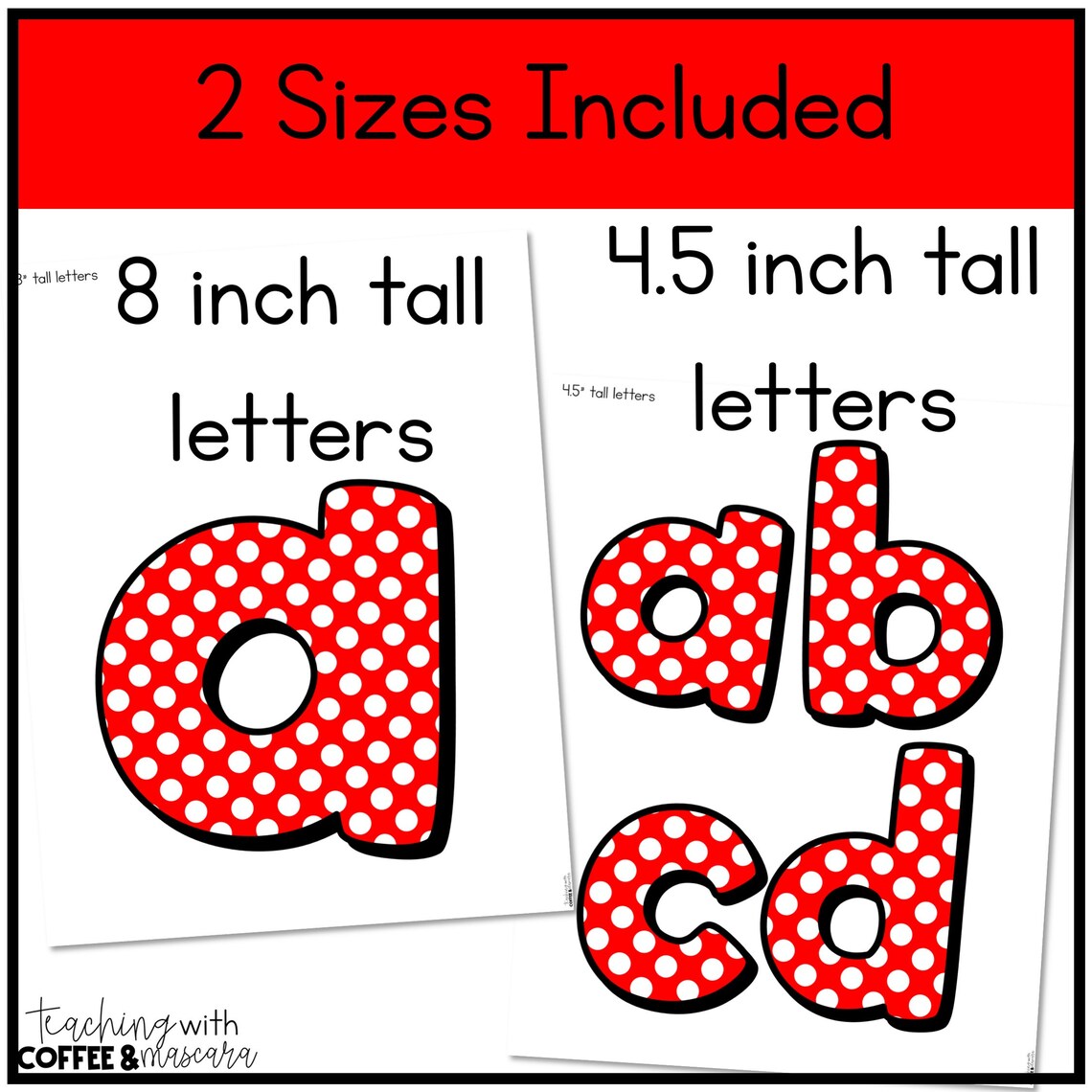 Red Polka Dot Printable Bulletin Board Letters - Etsy