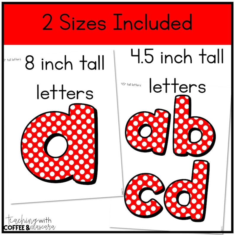Red Polka Dot Printable Bulletin Board Letters - Etsy