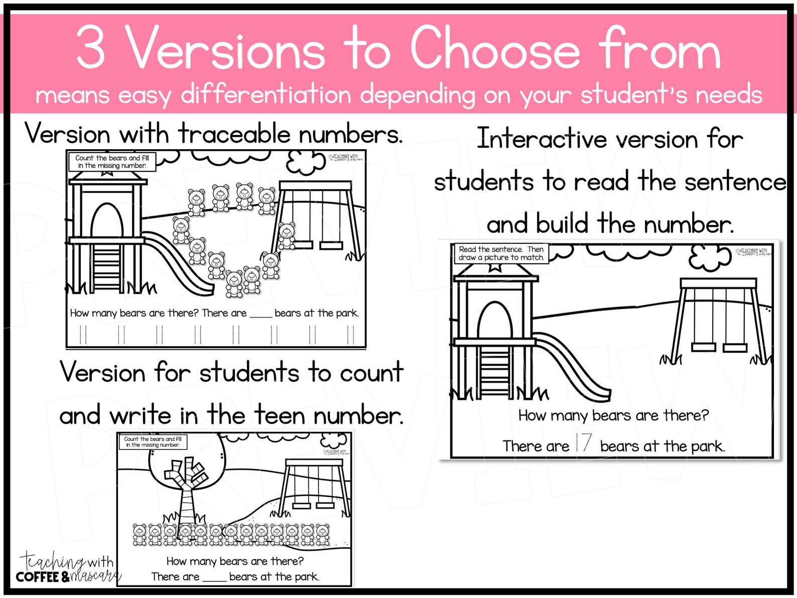Teen Number Writing Practice Kindergarten and First Grade Beginning ...