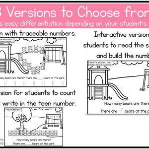 Teen Number Writing Practice Kindergarten and First Grade Beginning ...
