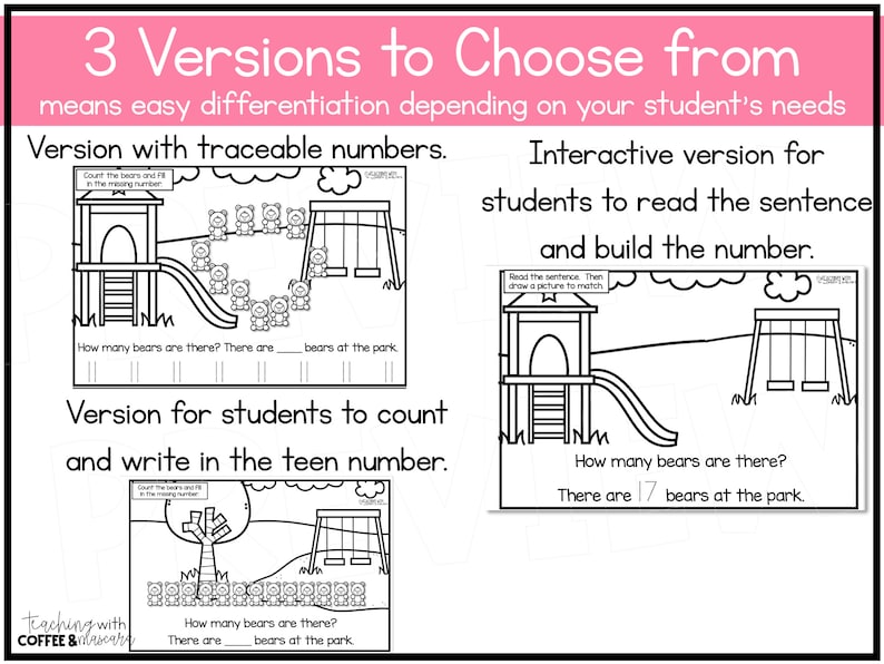 Teen Number Writing Practice Kindergarten and First Grade - Etsy