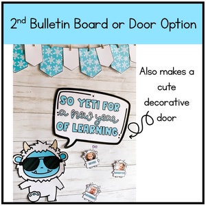 January Bulletin Board | Yeti New Years Bulletin Board Kit - Etsy