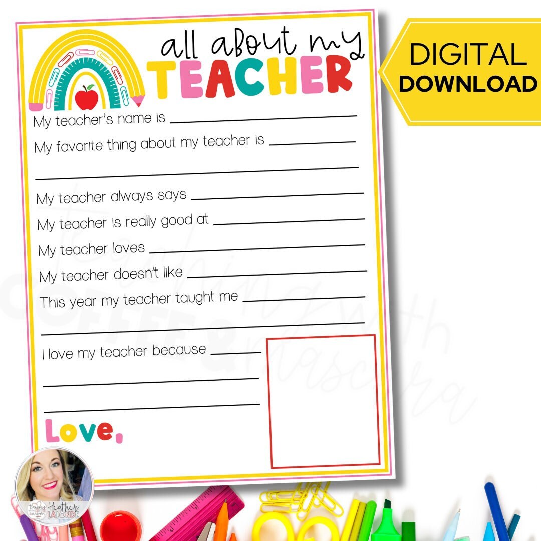Printable Teacher Appreciation Printable Survey | Printable Teacher ...