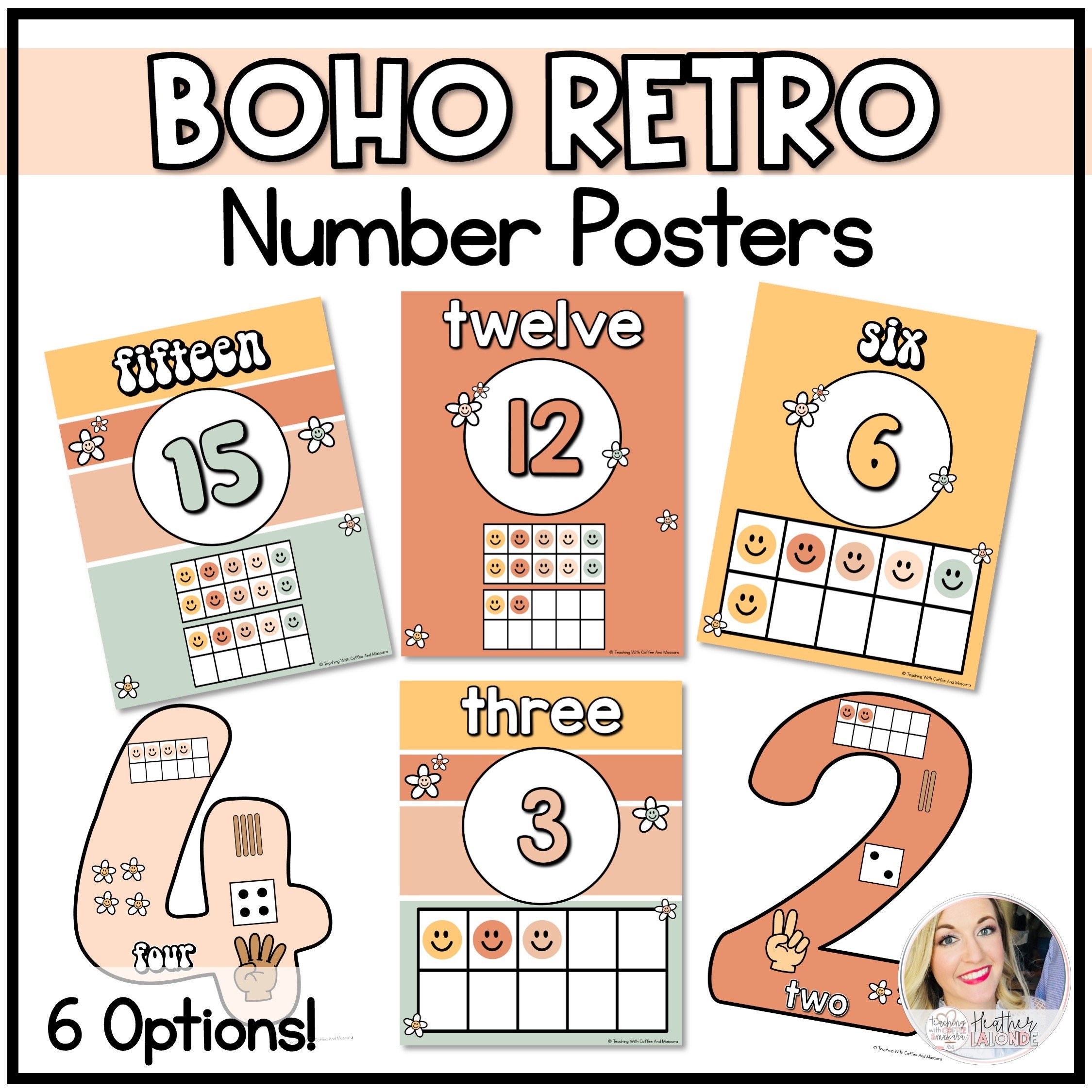 Number Posters | Retro Classroom Decor | Classroom Printable Posters ...