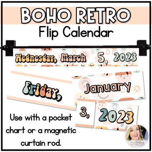 Boho Flip Chart Calendar Set Daily Flip Calendar Cards - Etsy
