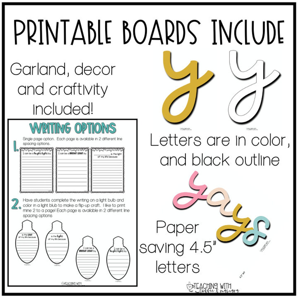 Christmas Bulletin Board or Door Kit Merry & Oh so Bright - Etsy