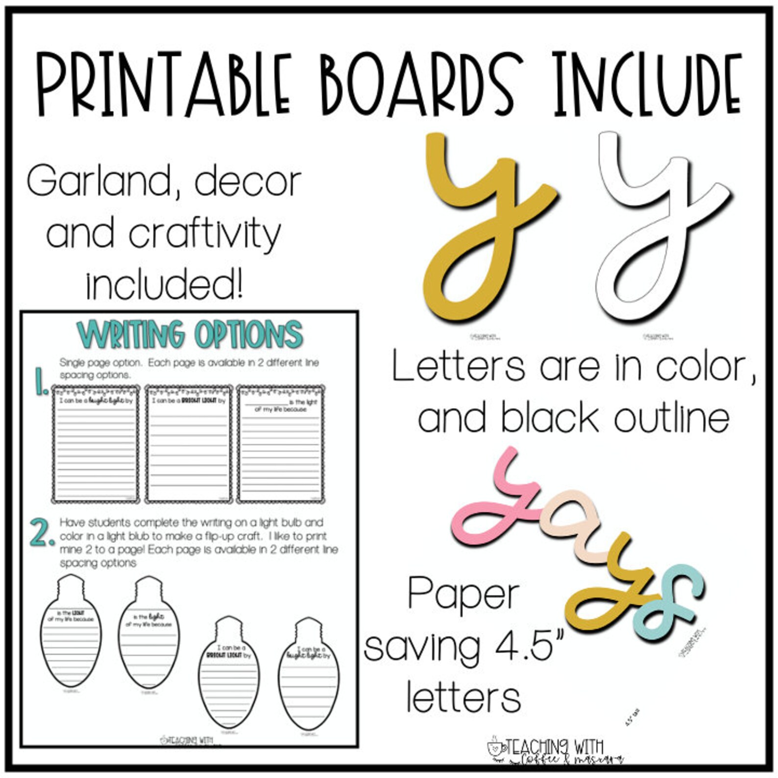 Christmas Bulletin Board or Door Kit | Merry & Oh so Bright Neutral ...