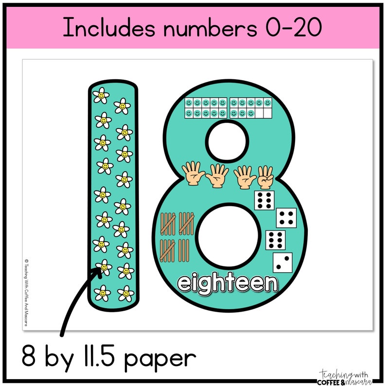 Numbers 0-20 Posters | Rainbow Classroom Decor (digital Download) - Etsy