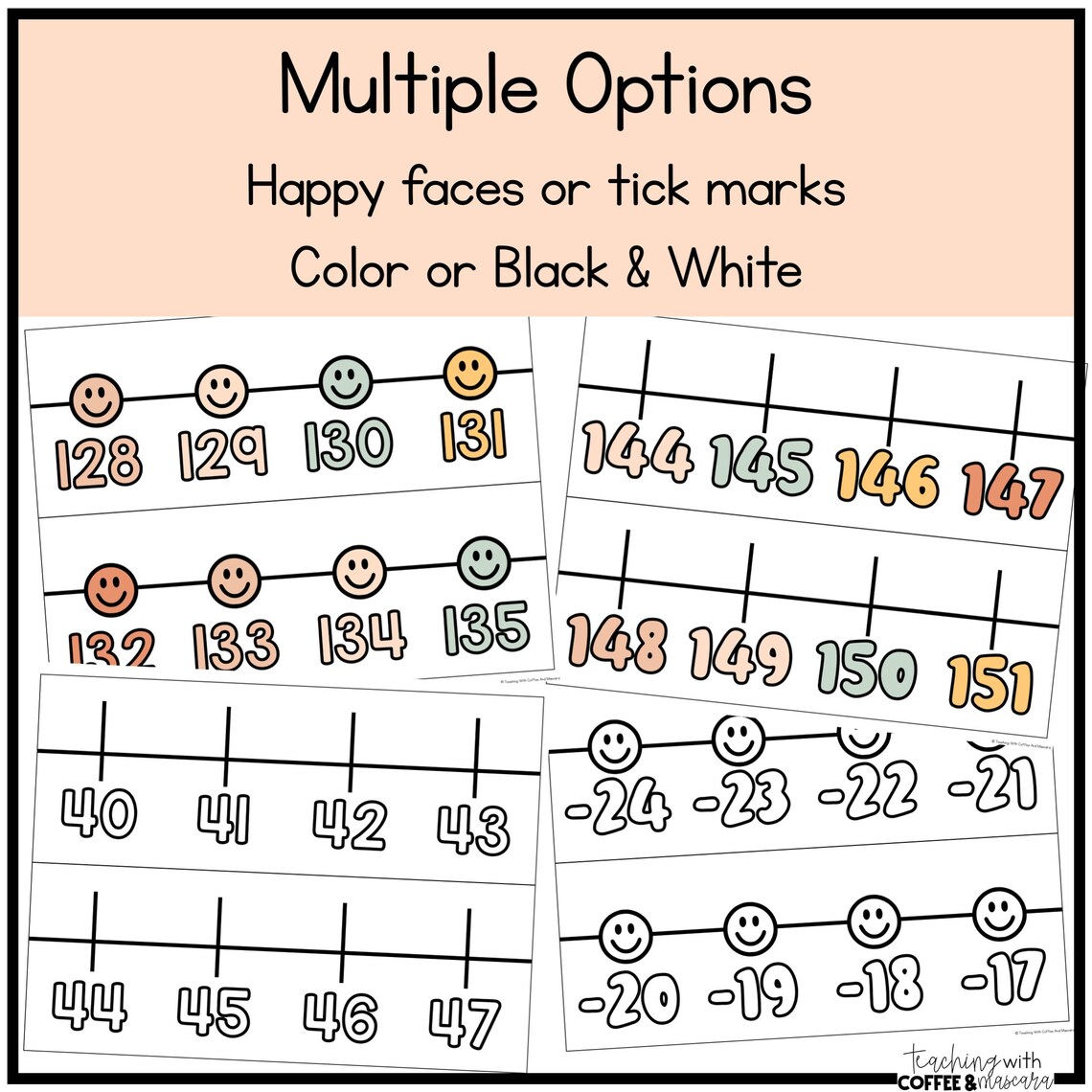 Boho Number Line | Math Wall | Homeschool Decor | Happy Face Retro ...
